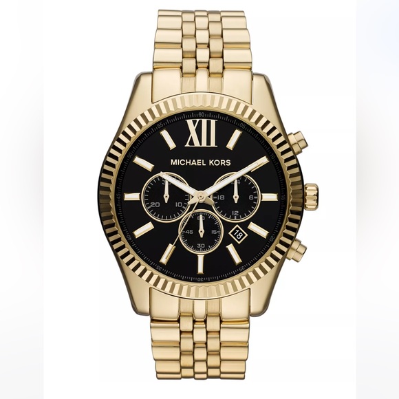 Michael Kors | Accessories | Mens Chronograph Lexington Goldtone ...